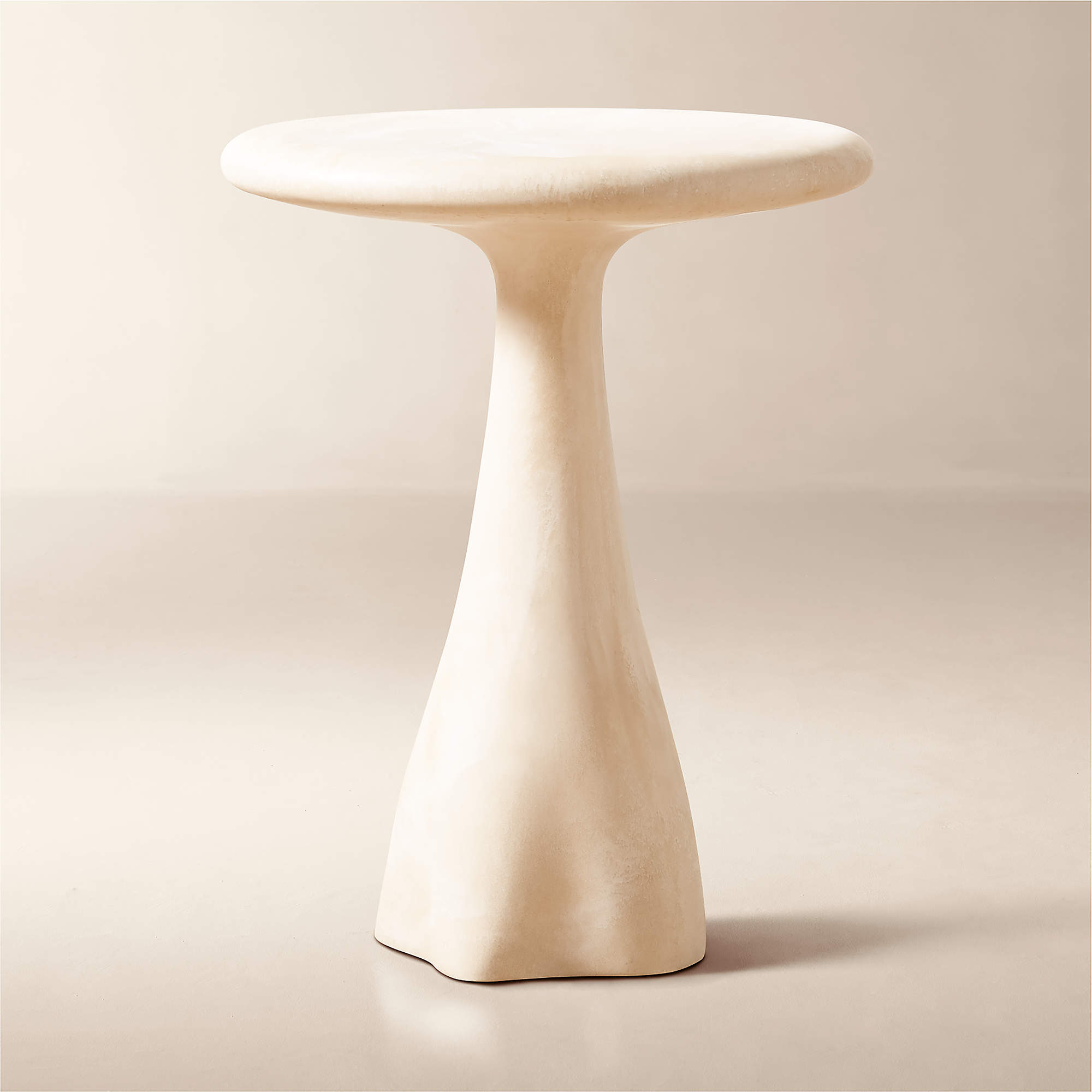 Espira Round Cream Marbled Resin Side Table + Reviews | CB2 Canada