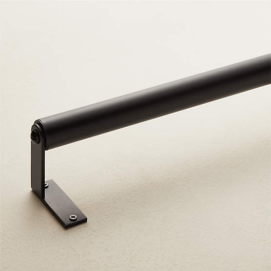Modern Matte Black Blackout Curtain Rod 48"-88"x1.25" + Reviews | CB2