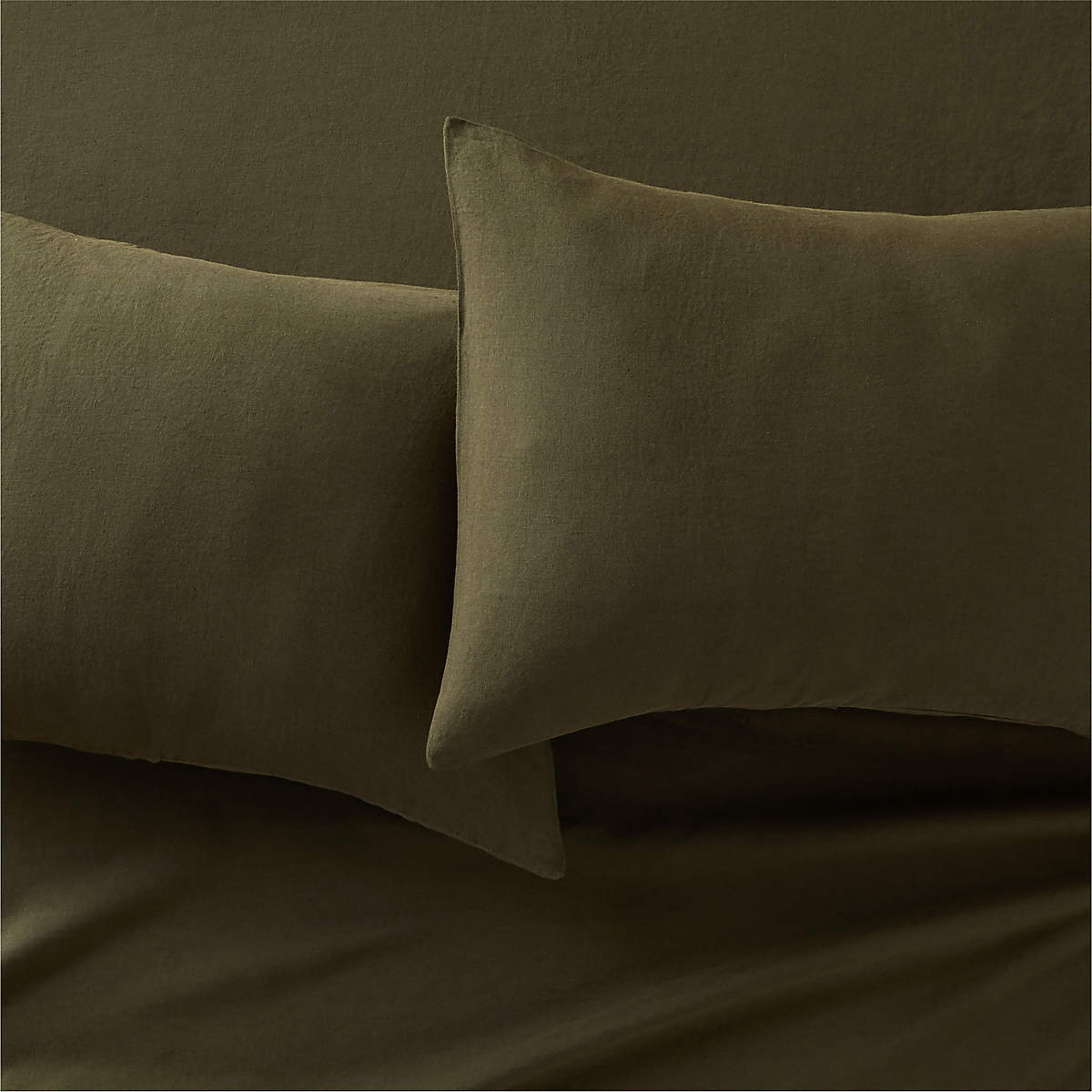 EUROPEAN FLAX Certified Linen Forest Green Standard Pillowcases Set Of 2 Reviews CB2 european-flax-certified-linen-forest-green-standard-pillowcases-set-of-2-reviews-cb2
