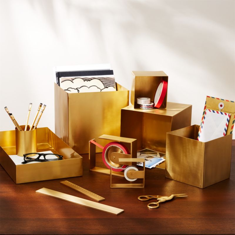 2-Piece Large Brass Storage Boxes + Reviews | CB2