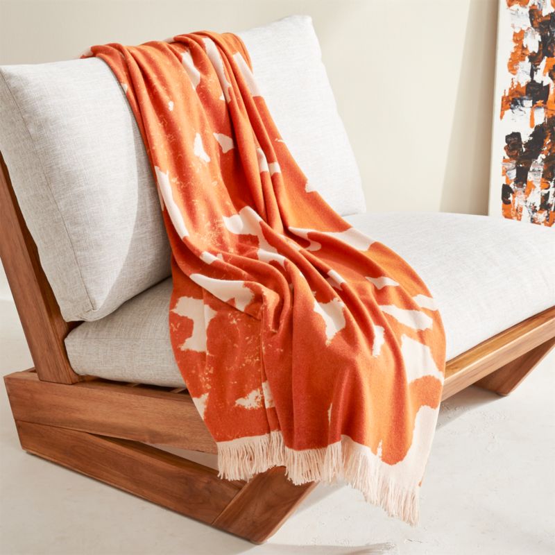 Succulent Sunprint Fringe Throw | CB2