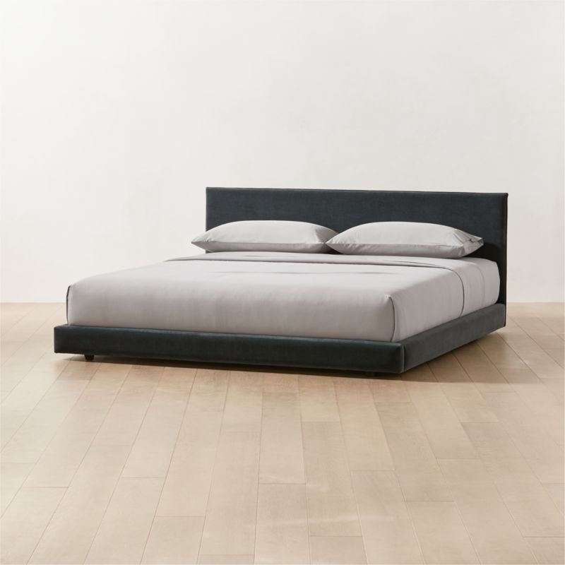 Façade Modern Shadow Velvet King Bed + Reviews | CB2