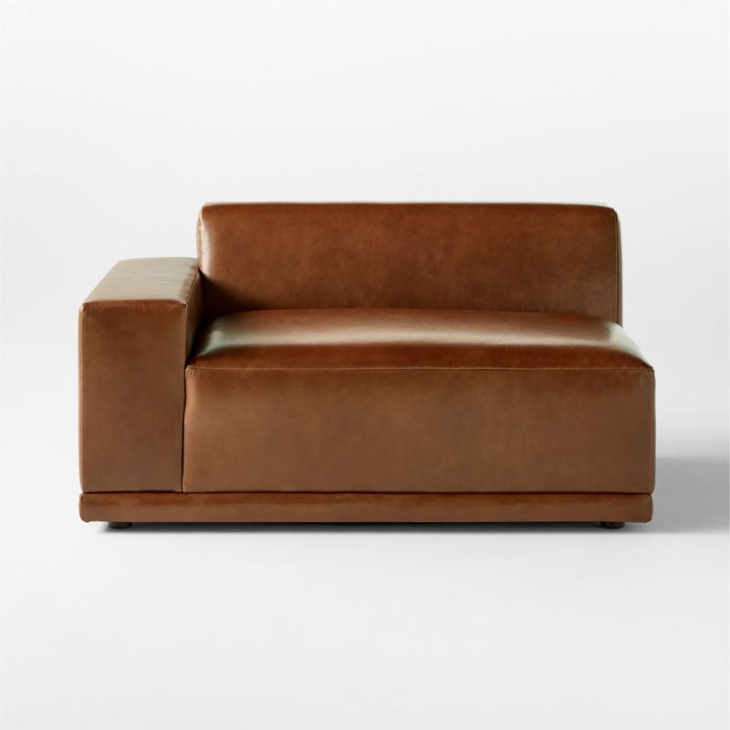 Faible Brown Leather Left-Arm Chair | CB2