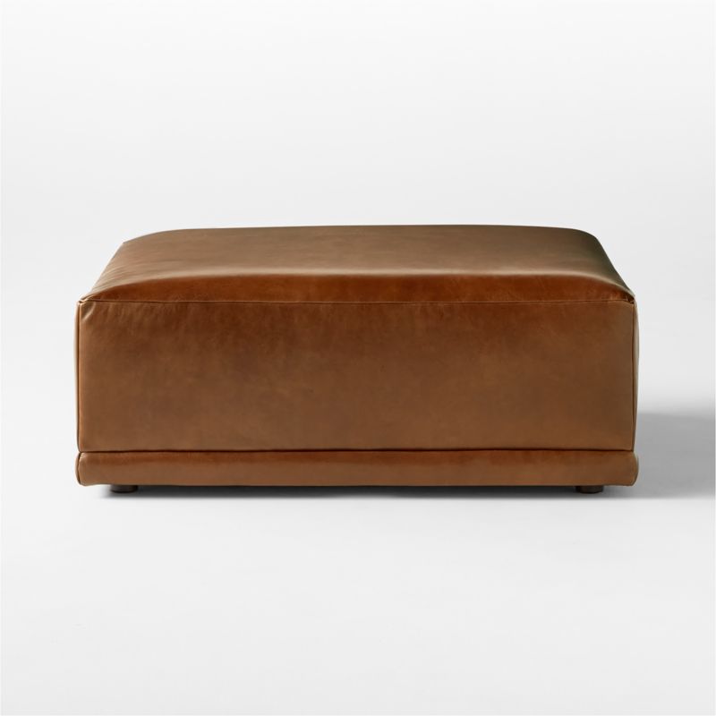 Light brown leather ottoman store