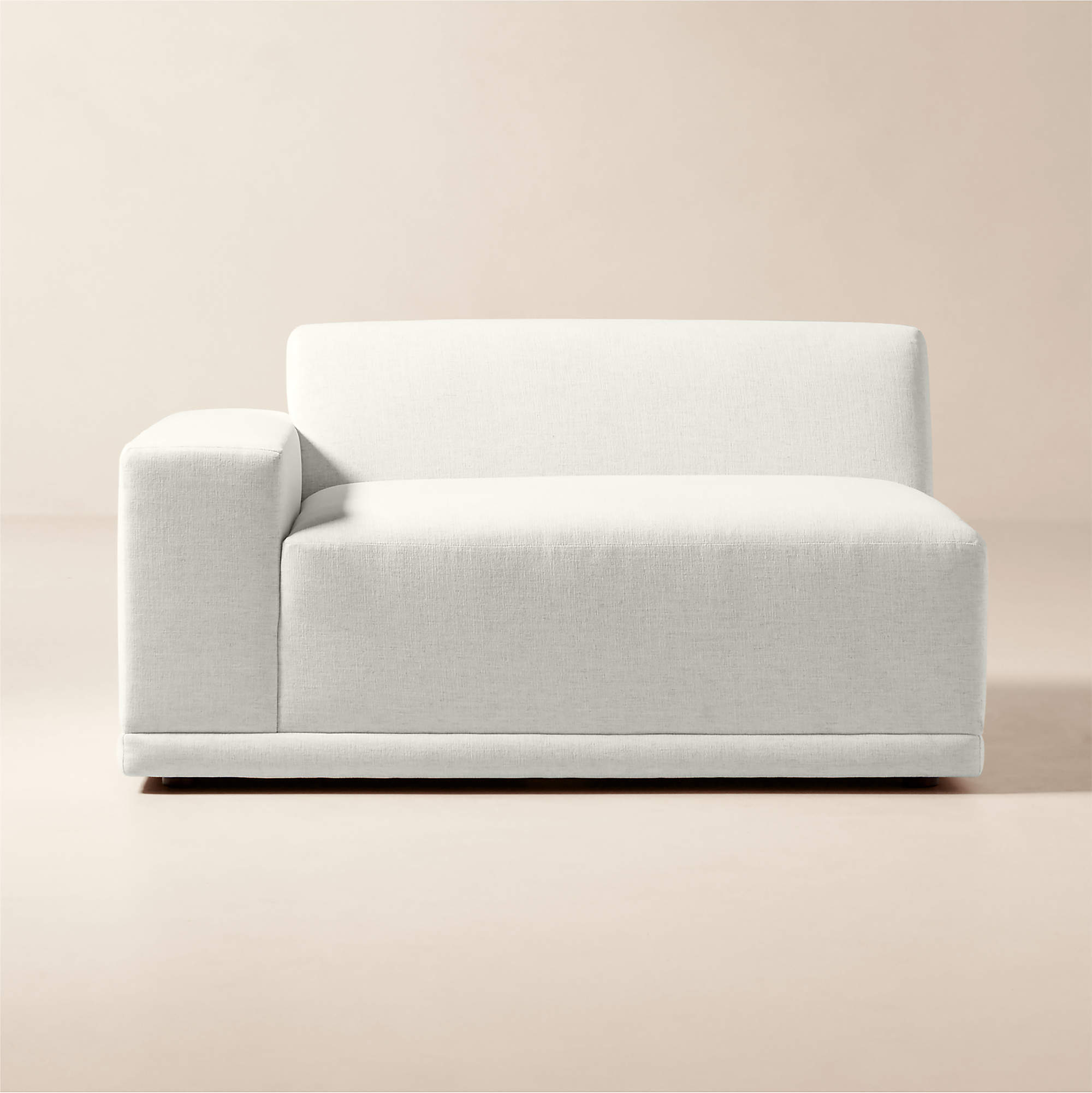 Faible White Performance Linen Left-Arm Chair + Reviews | CB2 Canada
