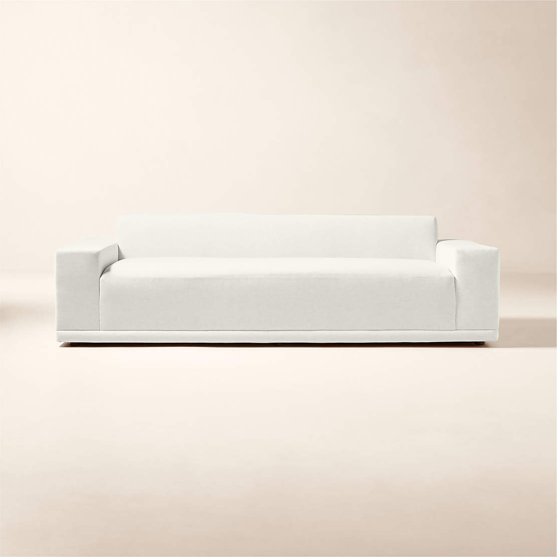 Rodez 105" White Performance Fabric Sofa + Reviews | CB2