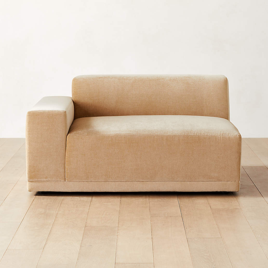 Faible Modern White Performance Velvet Armless Chair | CB2