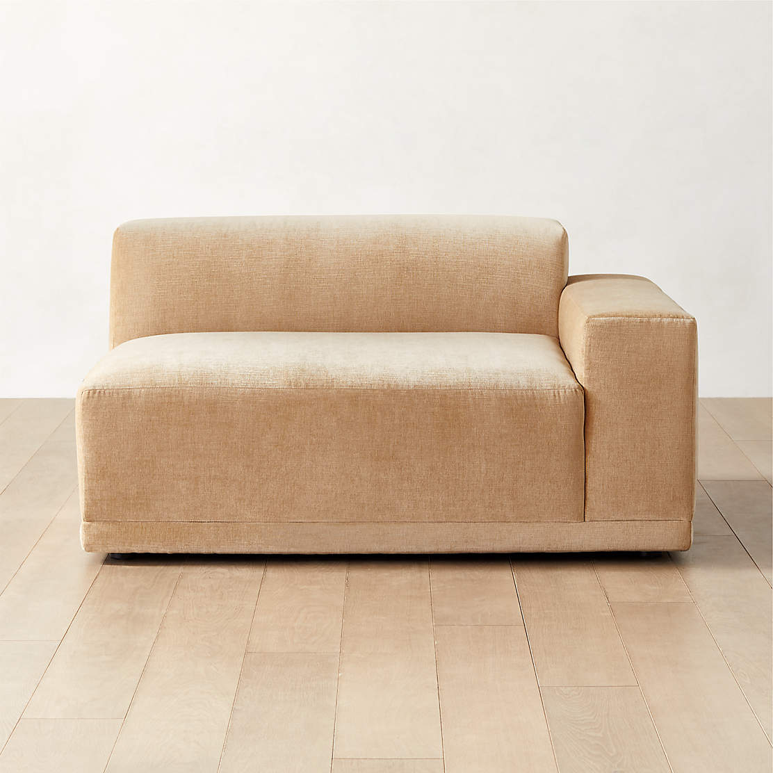 Faible Modern White Performance Velvet Armless Chair | CB2