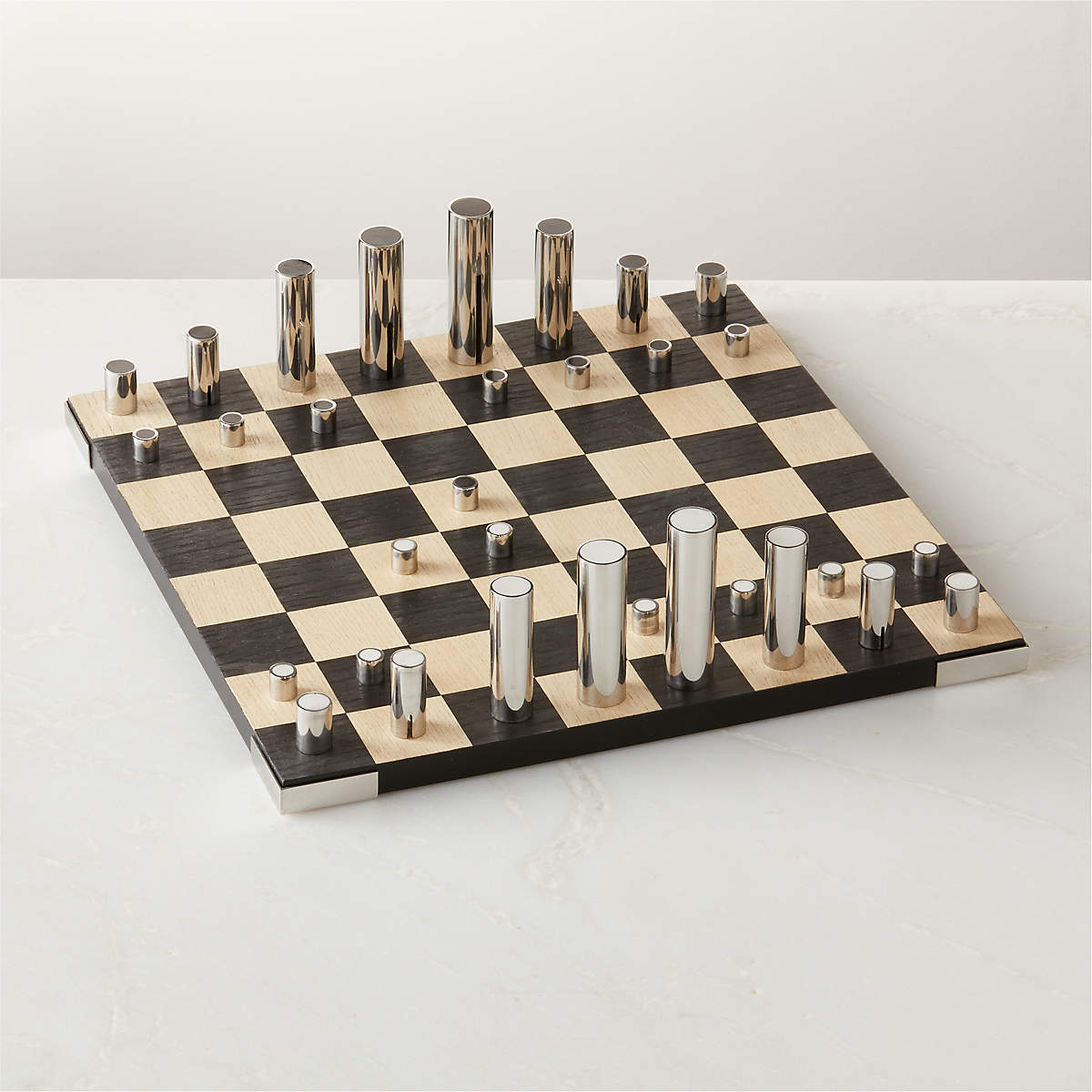 Famiglia Modern Stainless Steel Chess Set by Gianfranco Frattini | CB2 ...