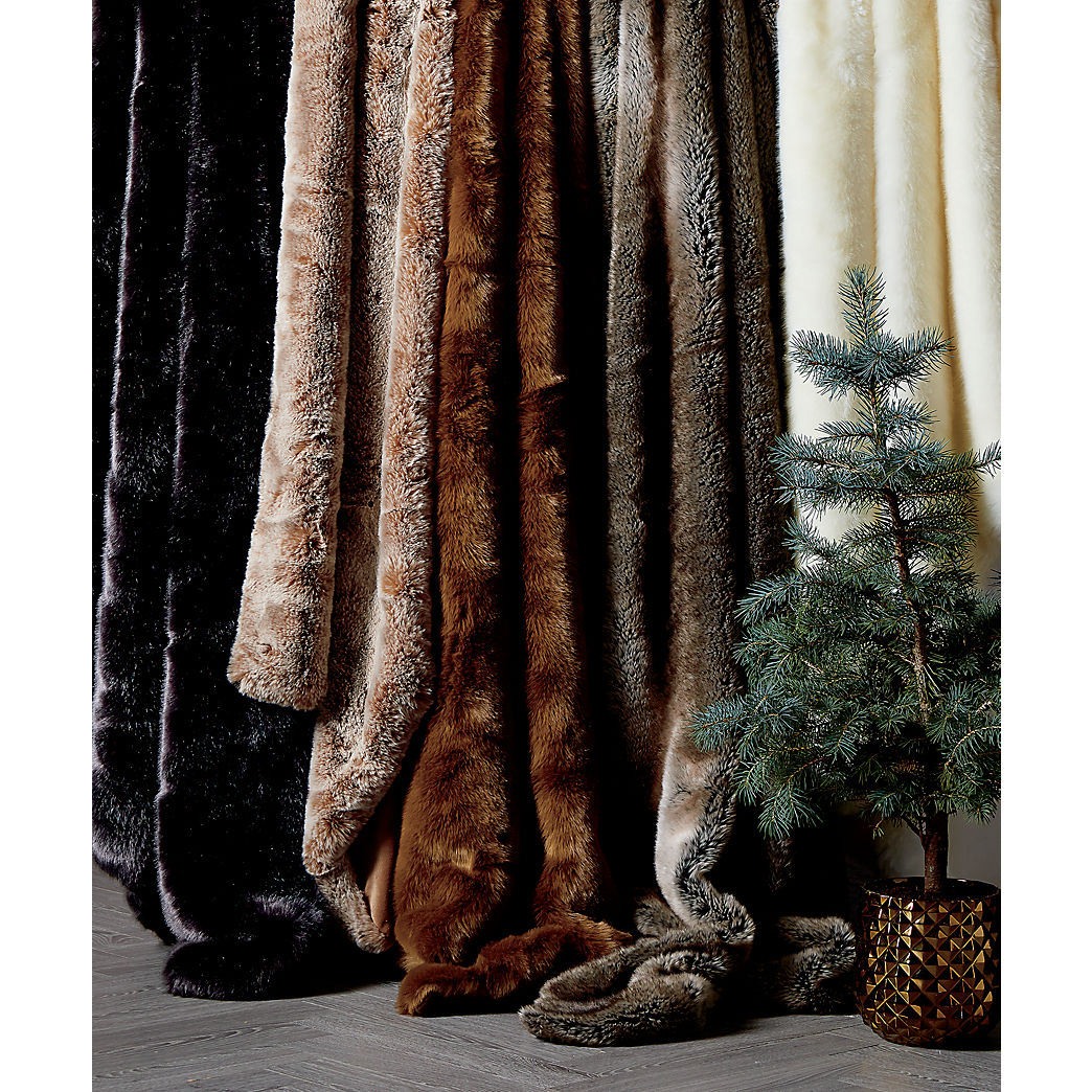 Faux Fur Throw Blankets | CB2