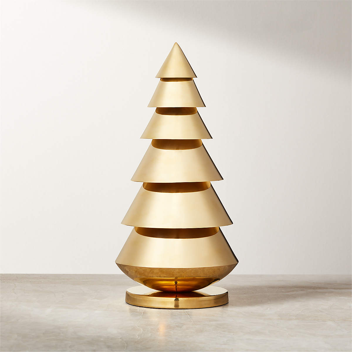 Felix Polished Brass Christmas Tree 12" + Reviews | CB2 Canada