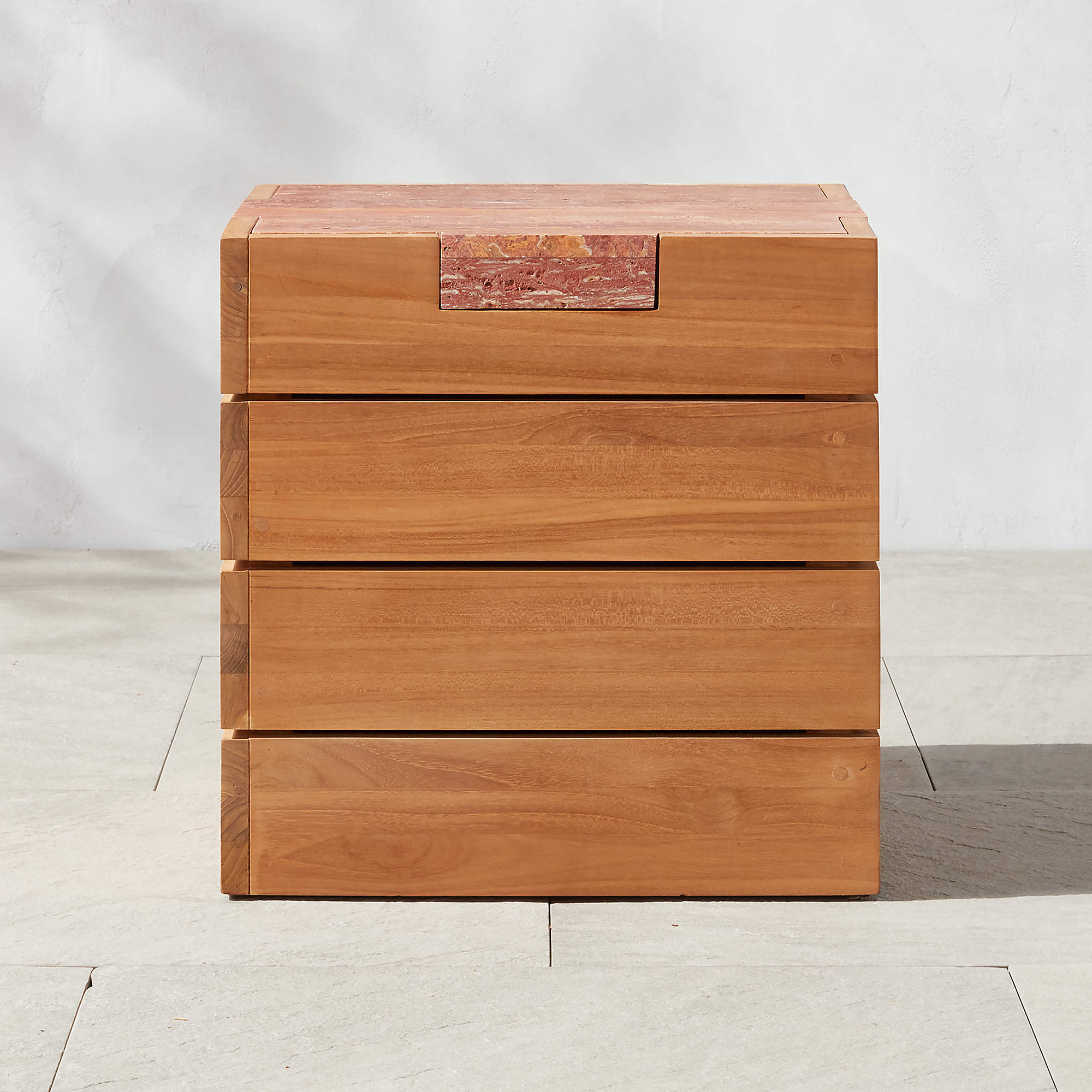 Ferrat Teak Outdoor Planter/Side Table by Ross Cassidy | CB2