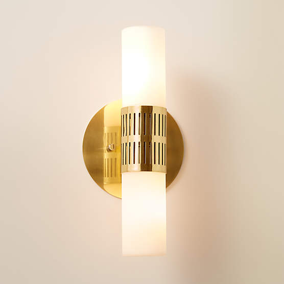 Graziano Modern Indoor/Outdoor Travertine Wall Sconce + Reviews | CB2 ...