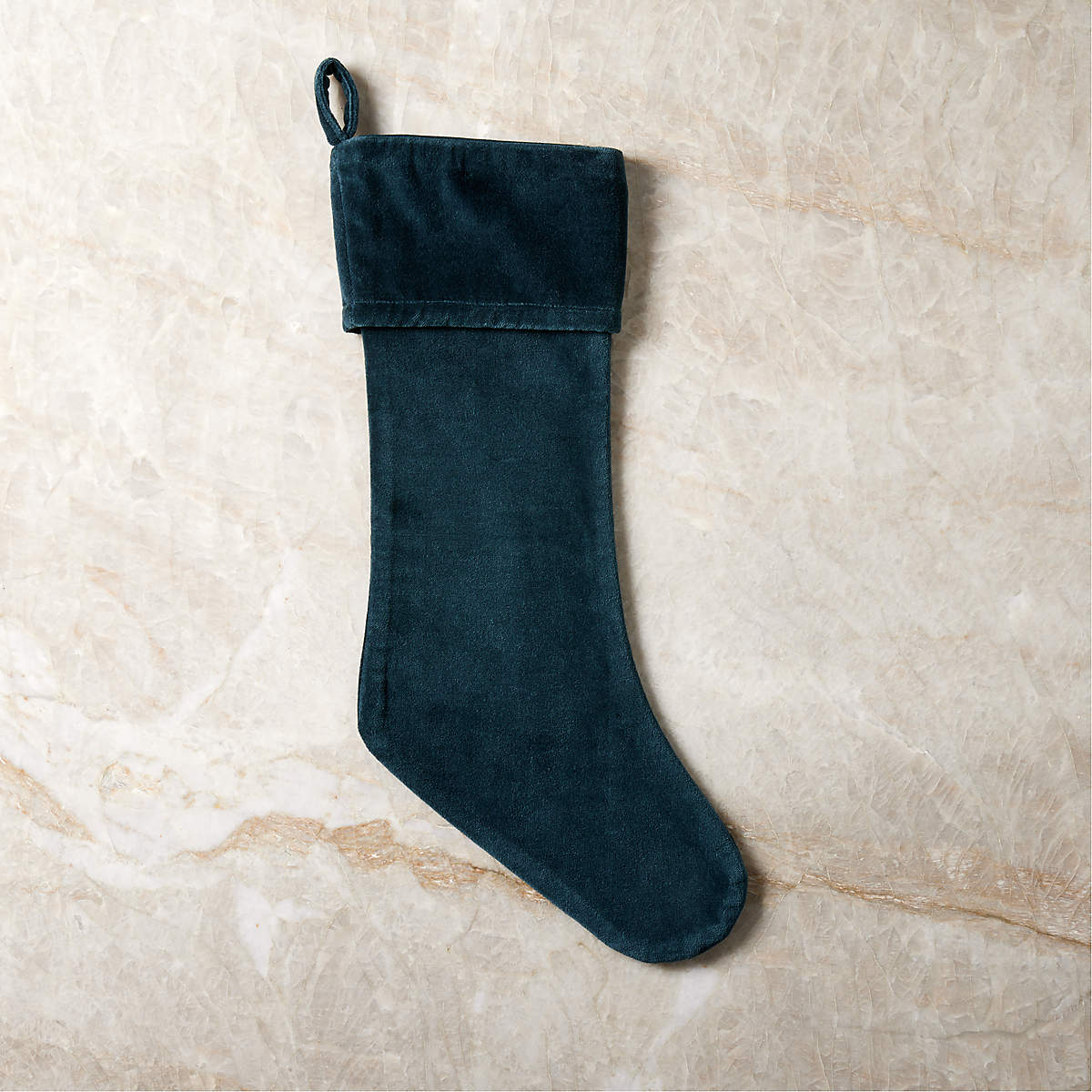 Flake Sapphire Blue Velvet Christmas Stocking + Reviews | CB2