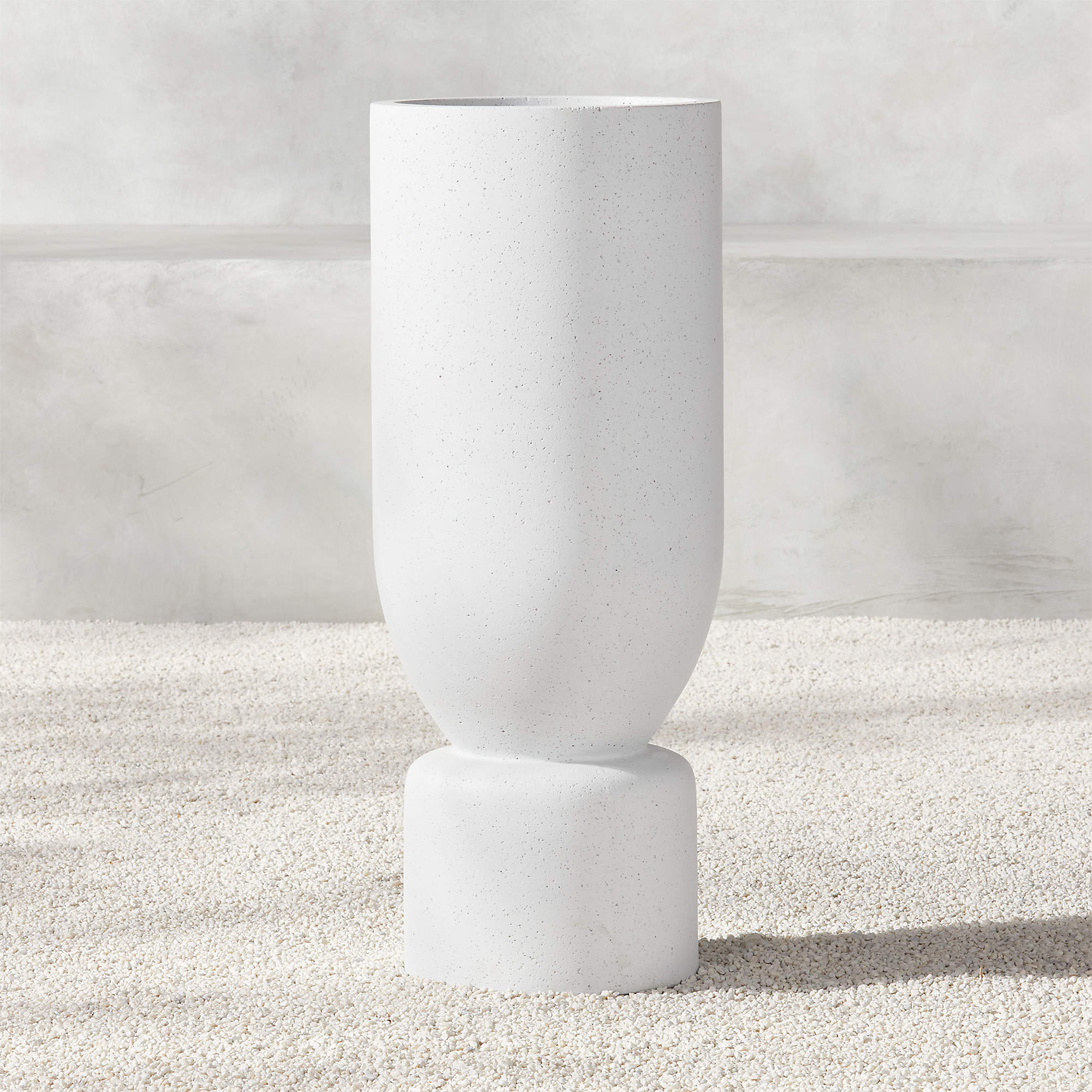 Flatform Modern White Cement Outdoor Planter Extra-Tall + Reviews | CB2