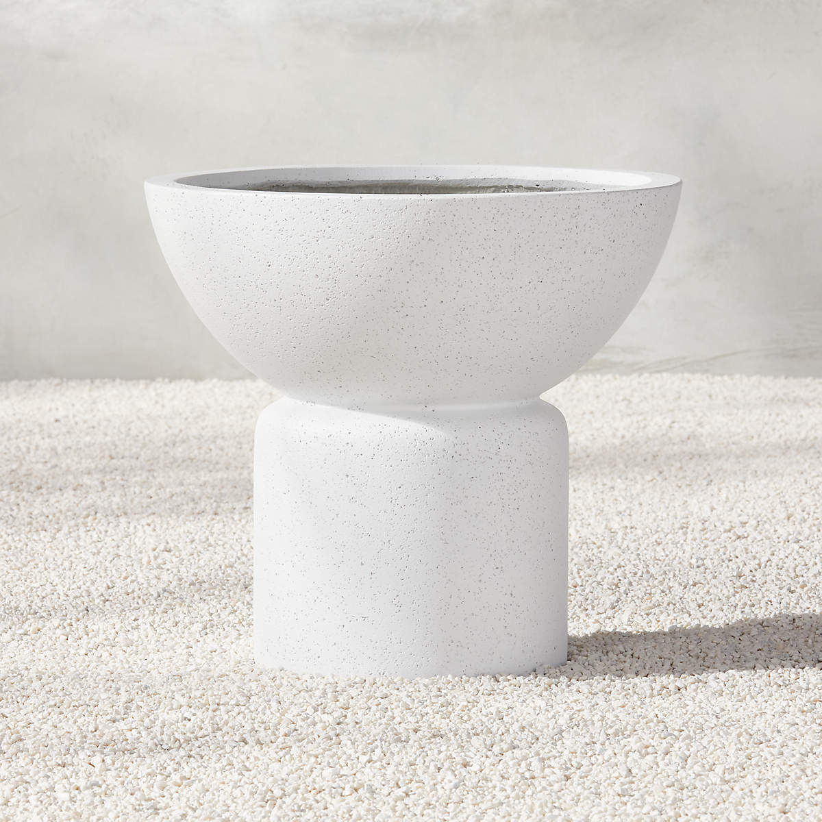 Flatform Modern White Cement Outdoor Planter Wide + Reviews | CB2 Canada