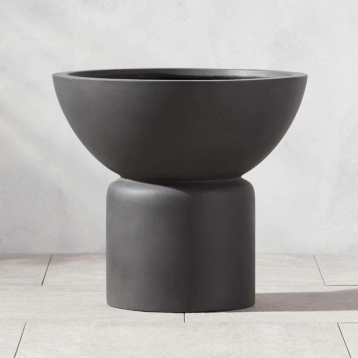 Flatform Modern Grey Cement Outdoor Planter Wide + Reviews | CB2 Canada
