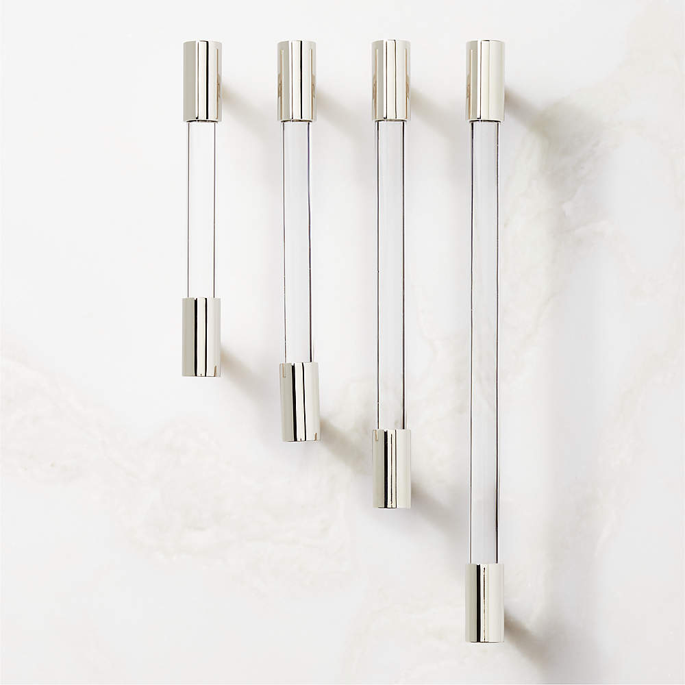 Flynn Polished Nickel and Crystal Handles CB2