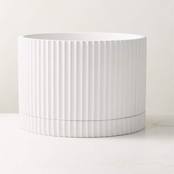 Viv White Modern Stone Planter Set of 3 | CB2