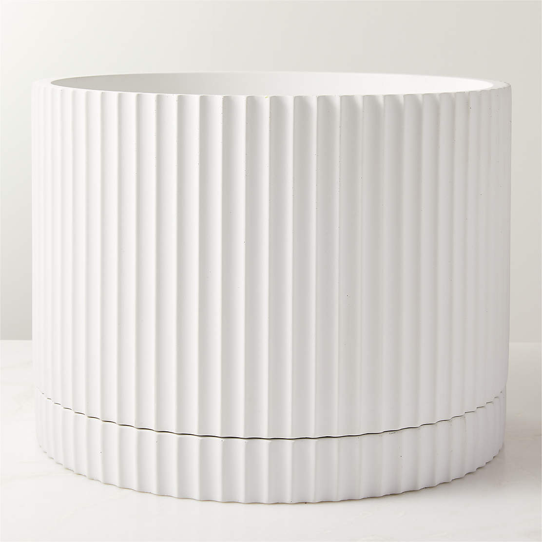 Renata Modern White Porcelain Indoor Planter Large + Reviews | CB2