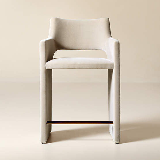 Wrapped Modern Black Leather Counter Stool + Reviews | CB2