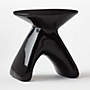 Forcella High-Gloss Black Cement Side Table + Reviews | CB2