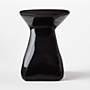 Forcella High-Gloss Black Cement Side Table + Reviews | CB2