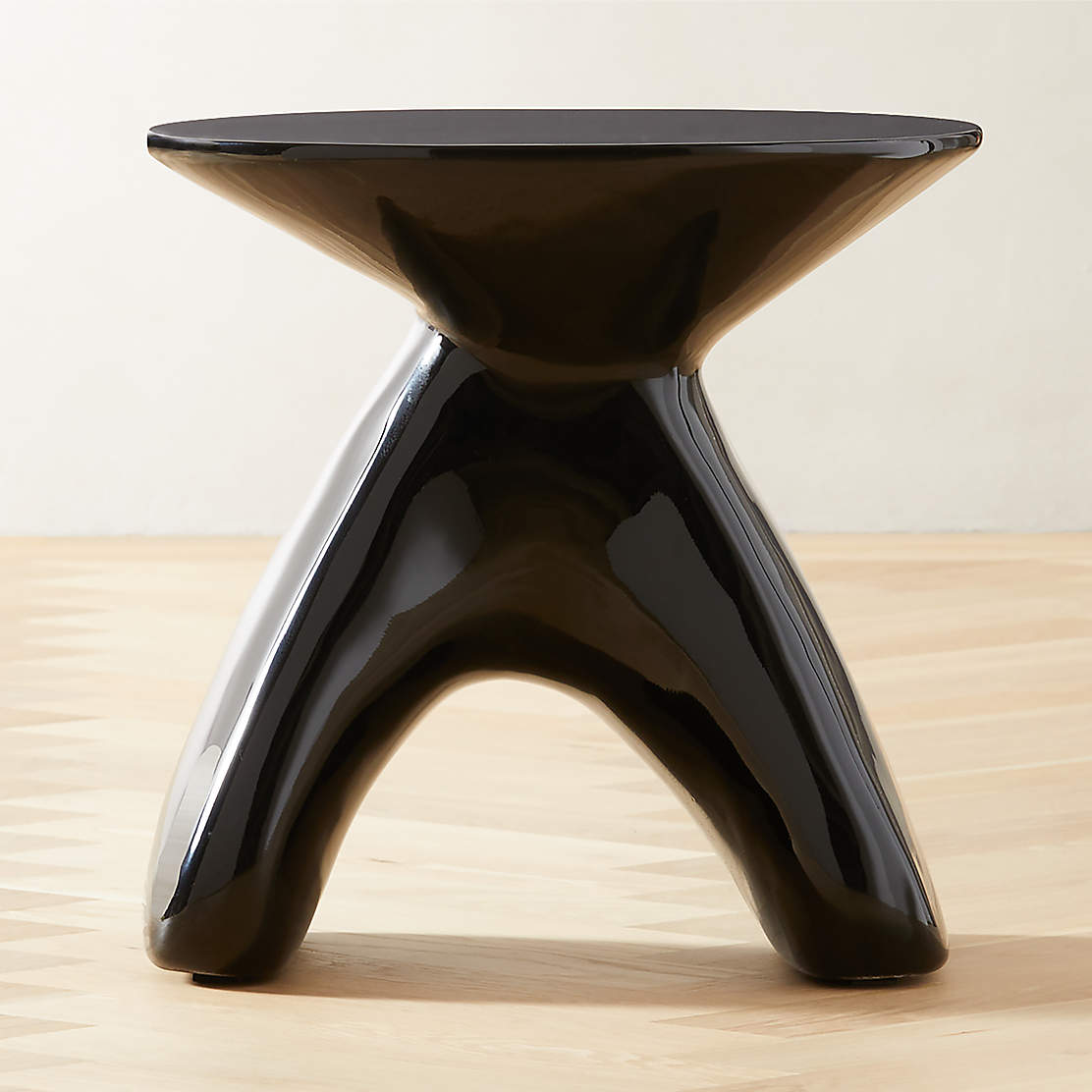 I Beam Black Marble Side Table | CB2