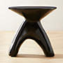 Forcella High-Gloss Black Cement Side Table + Reviews | CB2