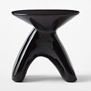 Forcella High-Gloss Black Cement Side Table + Reviews | CB2