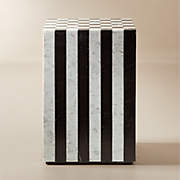 Fori Square Black and White Marble Game Side Table + Reviews | CB2 Canada