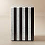 Fori Square Black and White Marble Game Side Table + Reviews | CB2