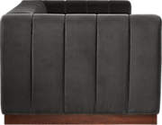 Forte 101" Extra-Large Channeled Sofa with Walnut Base Kanvas Sand | CB2
