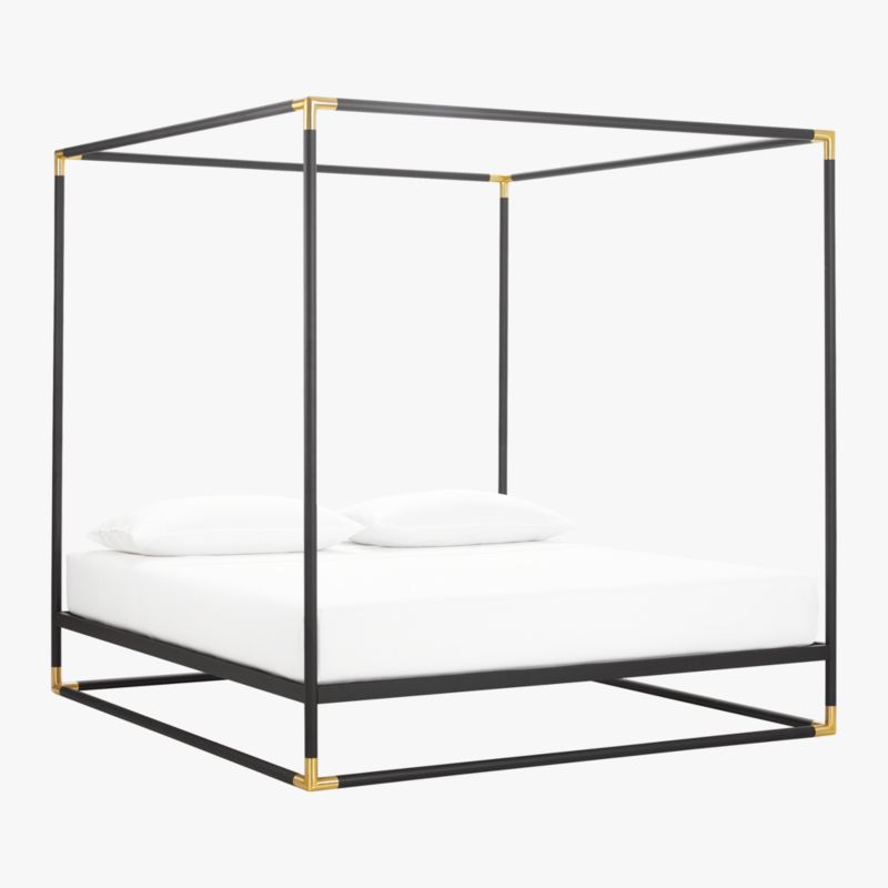 Frame Black Iron California King Canopy Bed + Reviews | CB2