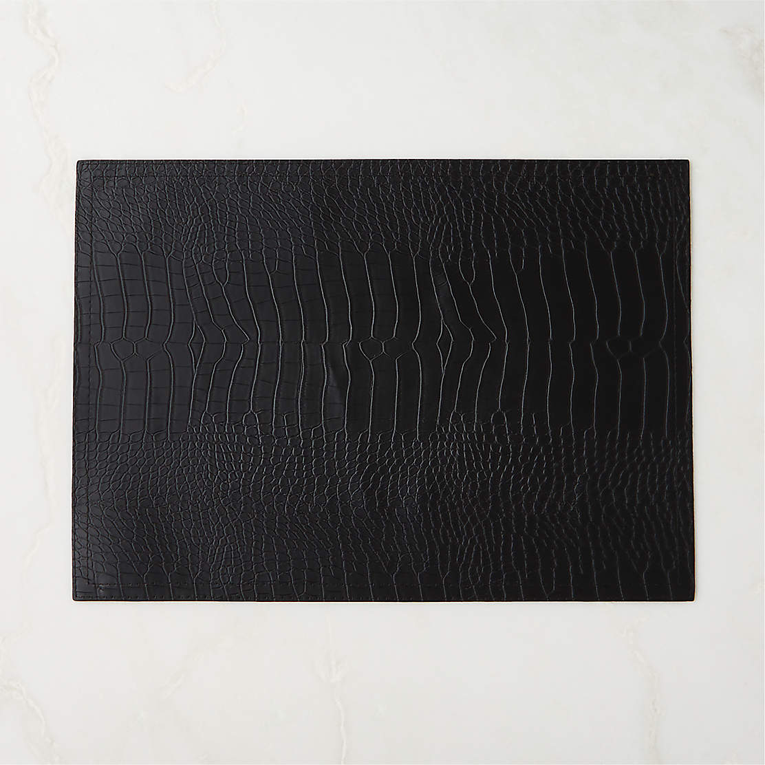 Black Faux Leather Placemat + Reviews | CB2