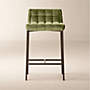 Gabe Pesto Tufted Low-Back Counter Stool Set of 2 + Reviews | CB2