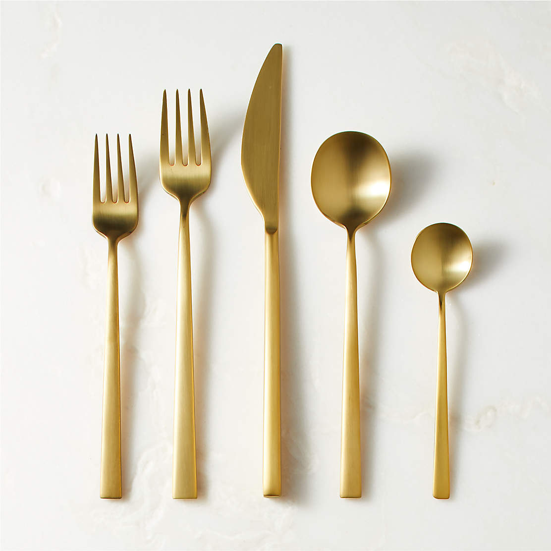 20-Piece Pin Brushed Dark Bronze Flatware | CB2