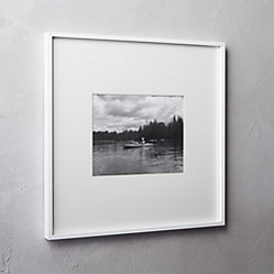 Gallery Brass Picture Frames with White Mats | CB2