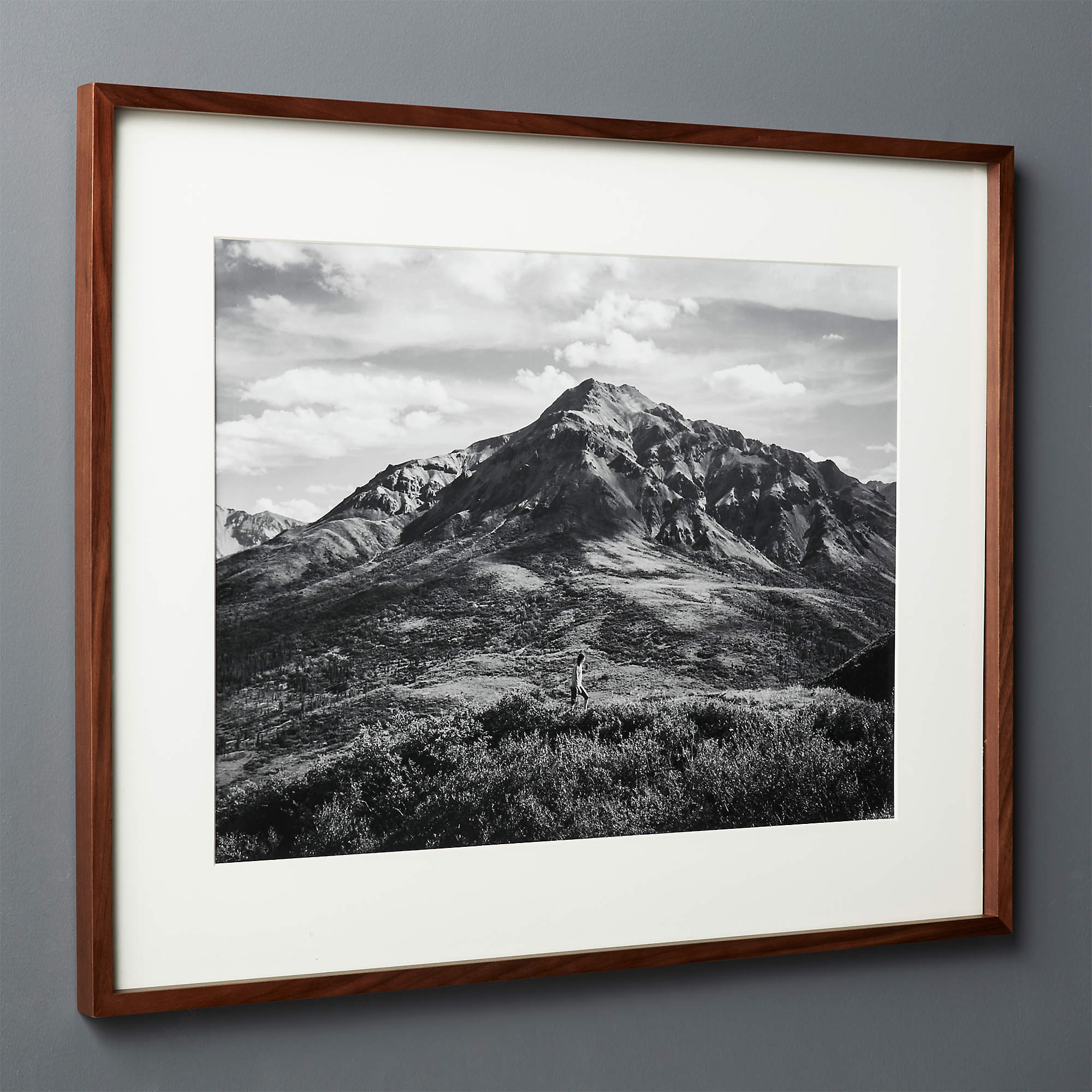 Gallery Walnut Picture Frame with White Mat 18"x24" + Reviews | CB2