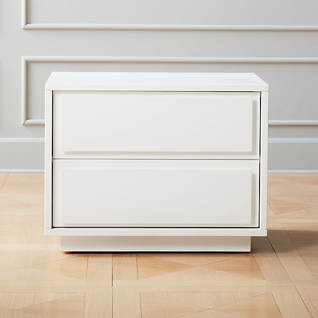 Gallery White 2 Drawer Nightstand CB2