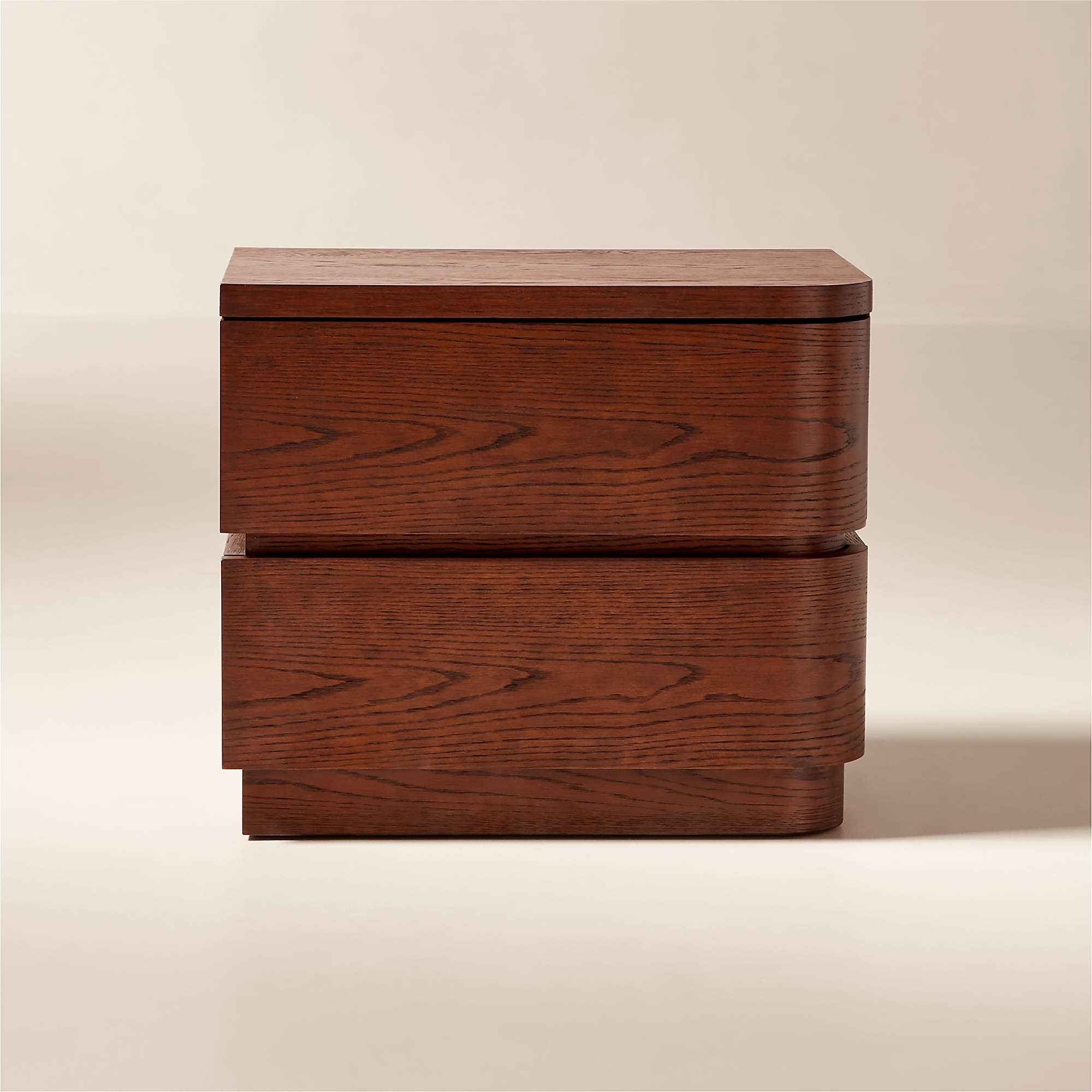 Gavin 2-Drawer Oak Wood Nightstand Right + Reviews | CB2