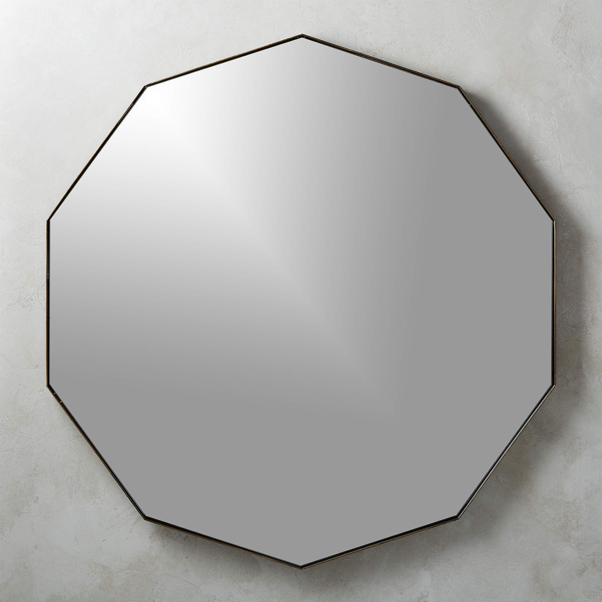 Geo Antiqued Brass Wall Mirror + Reviews | CB2