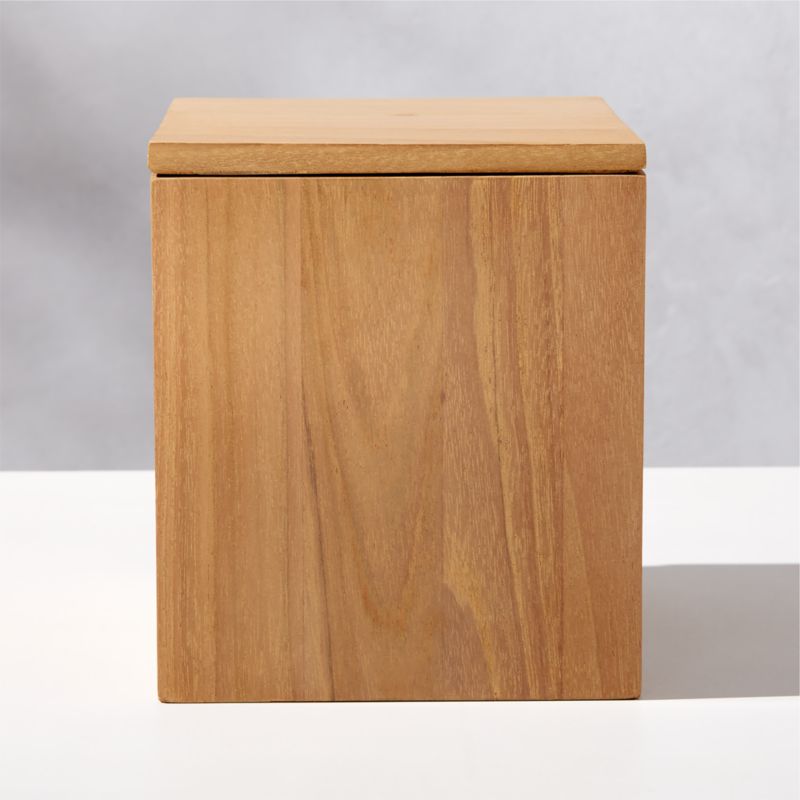 Giacomo Modern Square Teak Storage Box Small | CB2