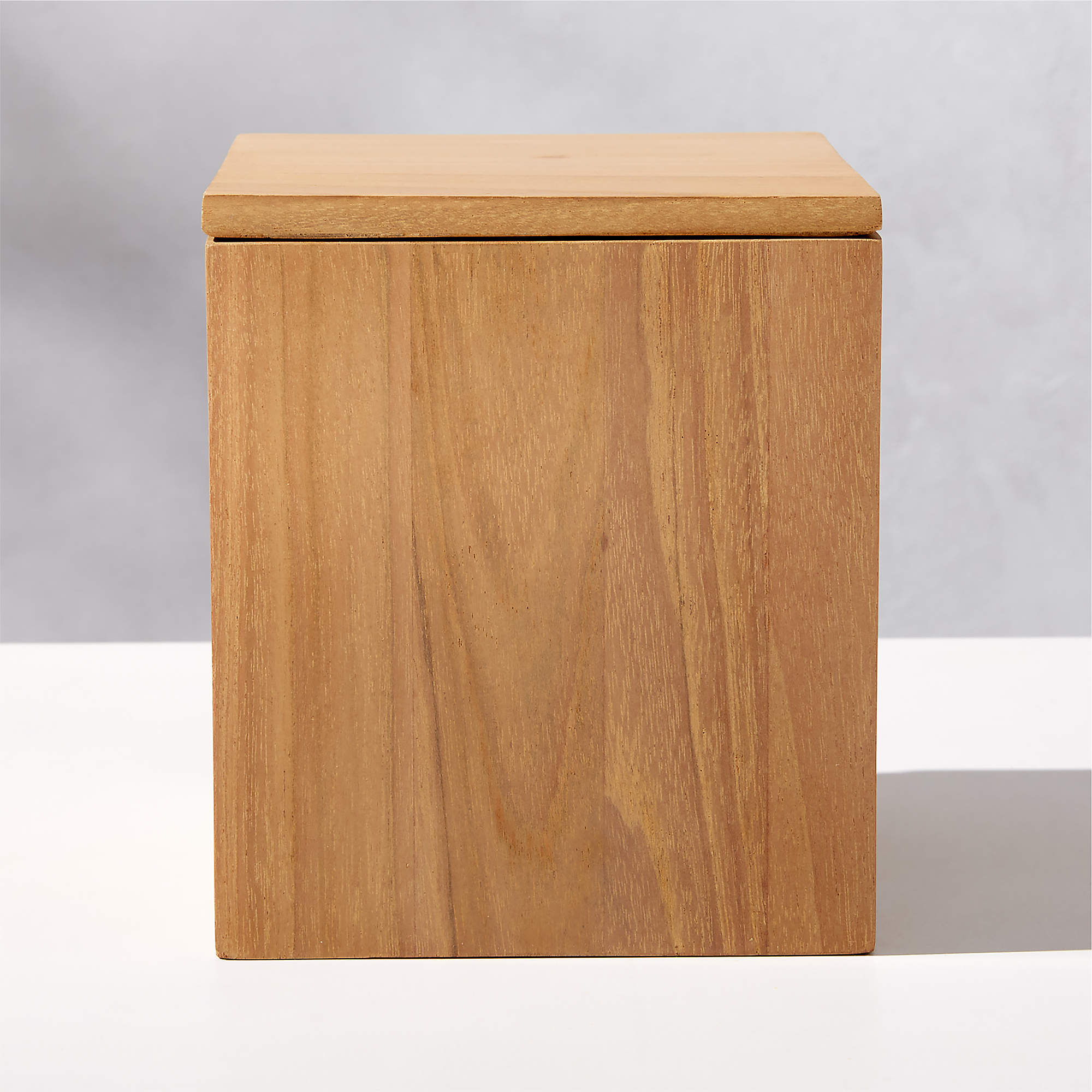 Giacomo Modern Square Teak Storage Box Small | CB2