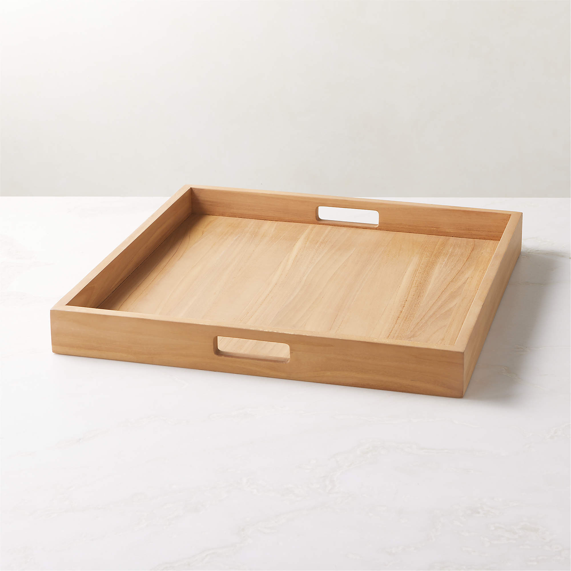 Giacomo Teak Decorative Tray by Ross Cassidy | CB2