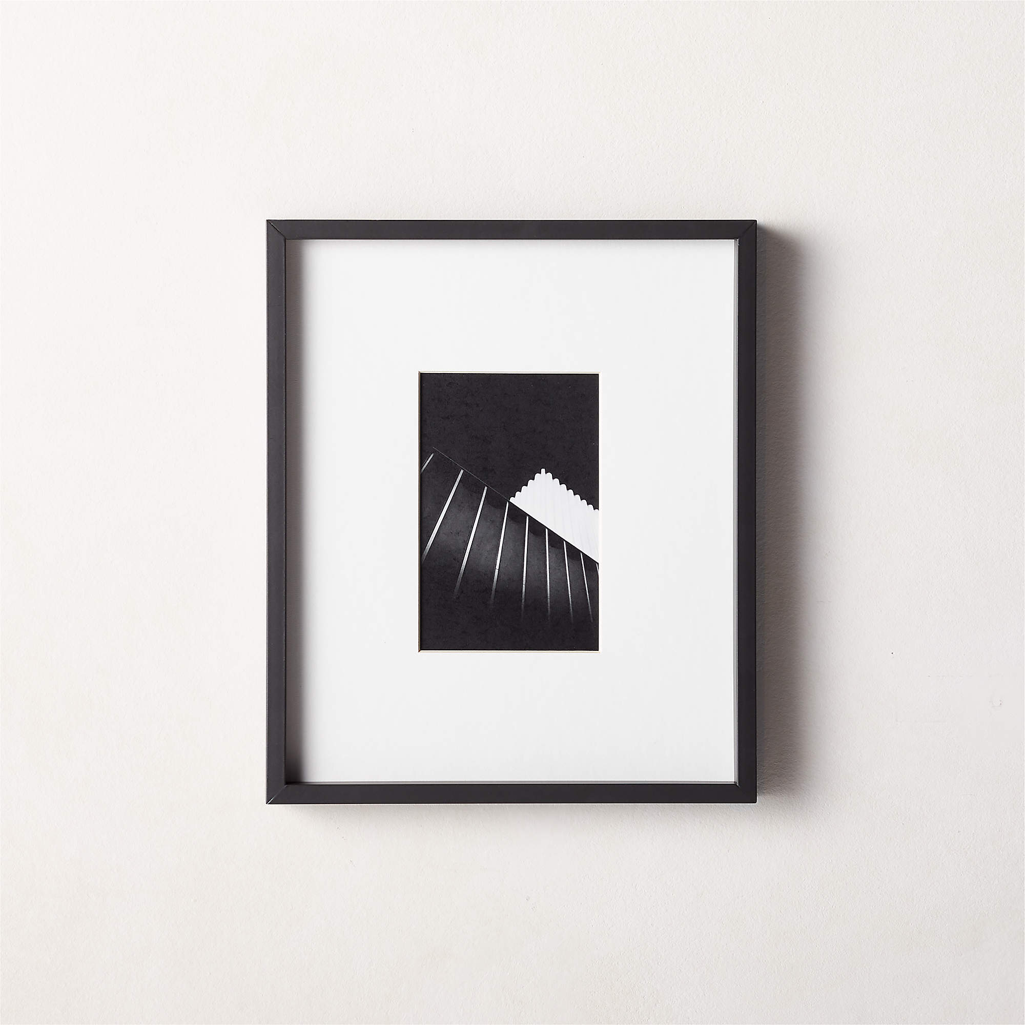 Gallery Soft Black Picture Frame with White Mat 8 x10 Reviews CB2