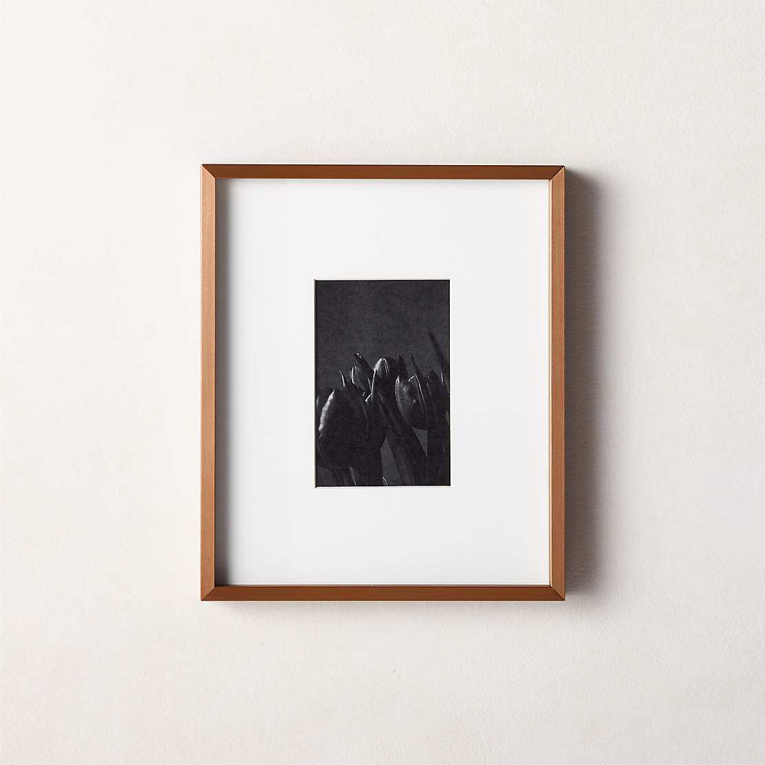 Gallery Soft Black Picture Frame with White Mat 4"x6" + Reviews | CB2