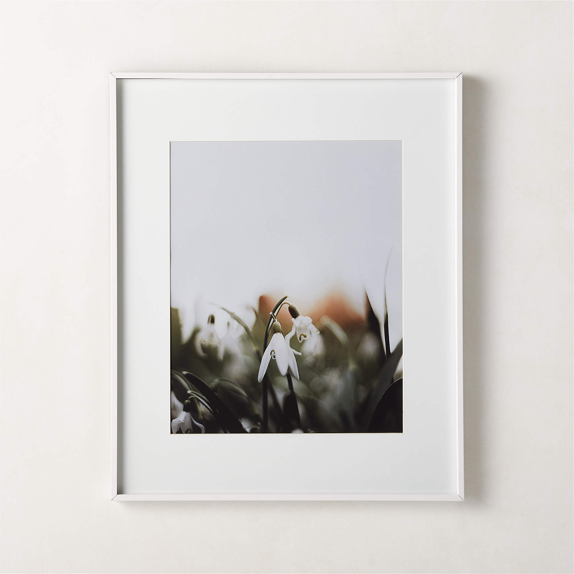 Gallery White Modern Picture Frame with White Mat 16"x20" + Reviews | CB2