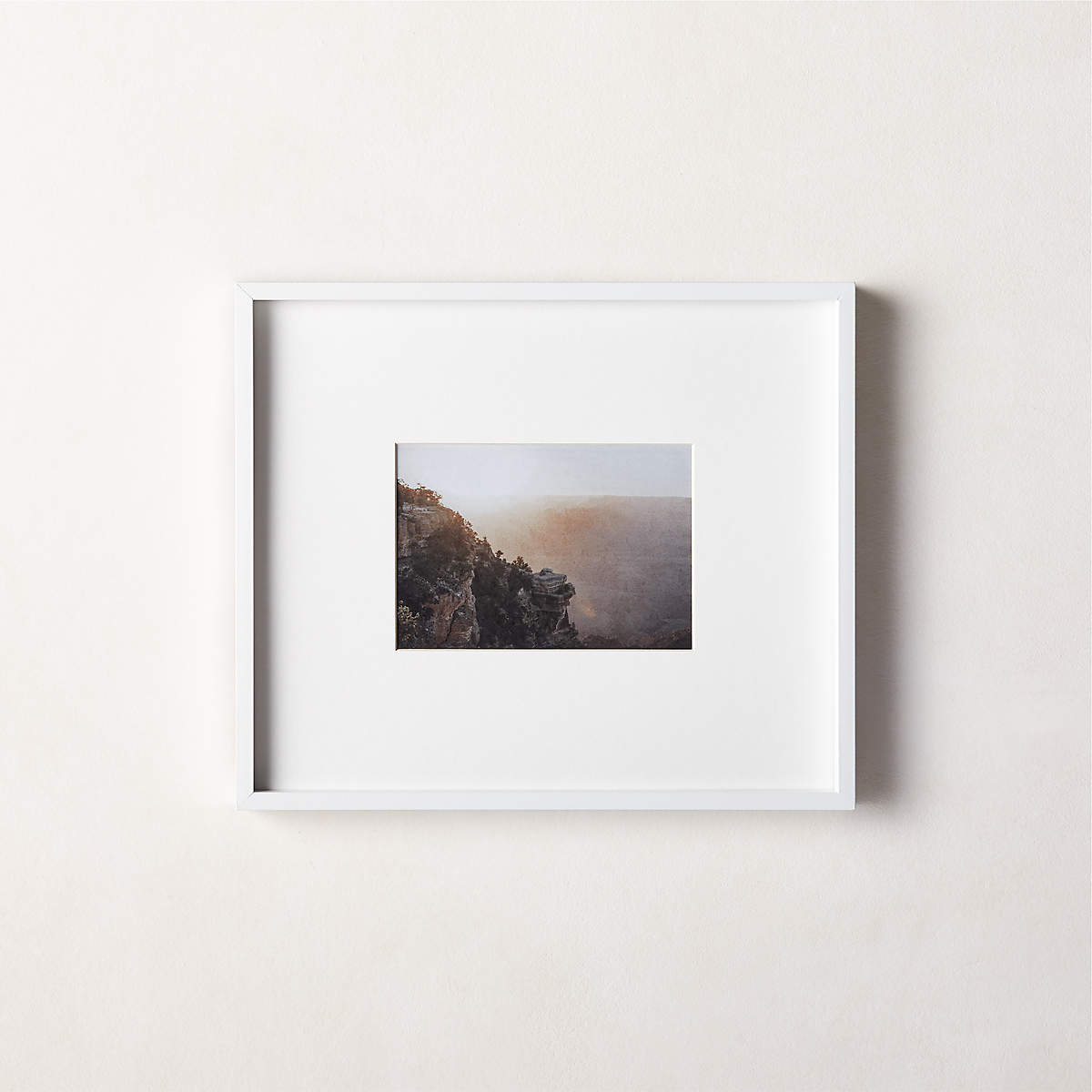 Gallery White Picture Frame with White Mat 5"x7" + Reviews | CB2