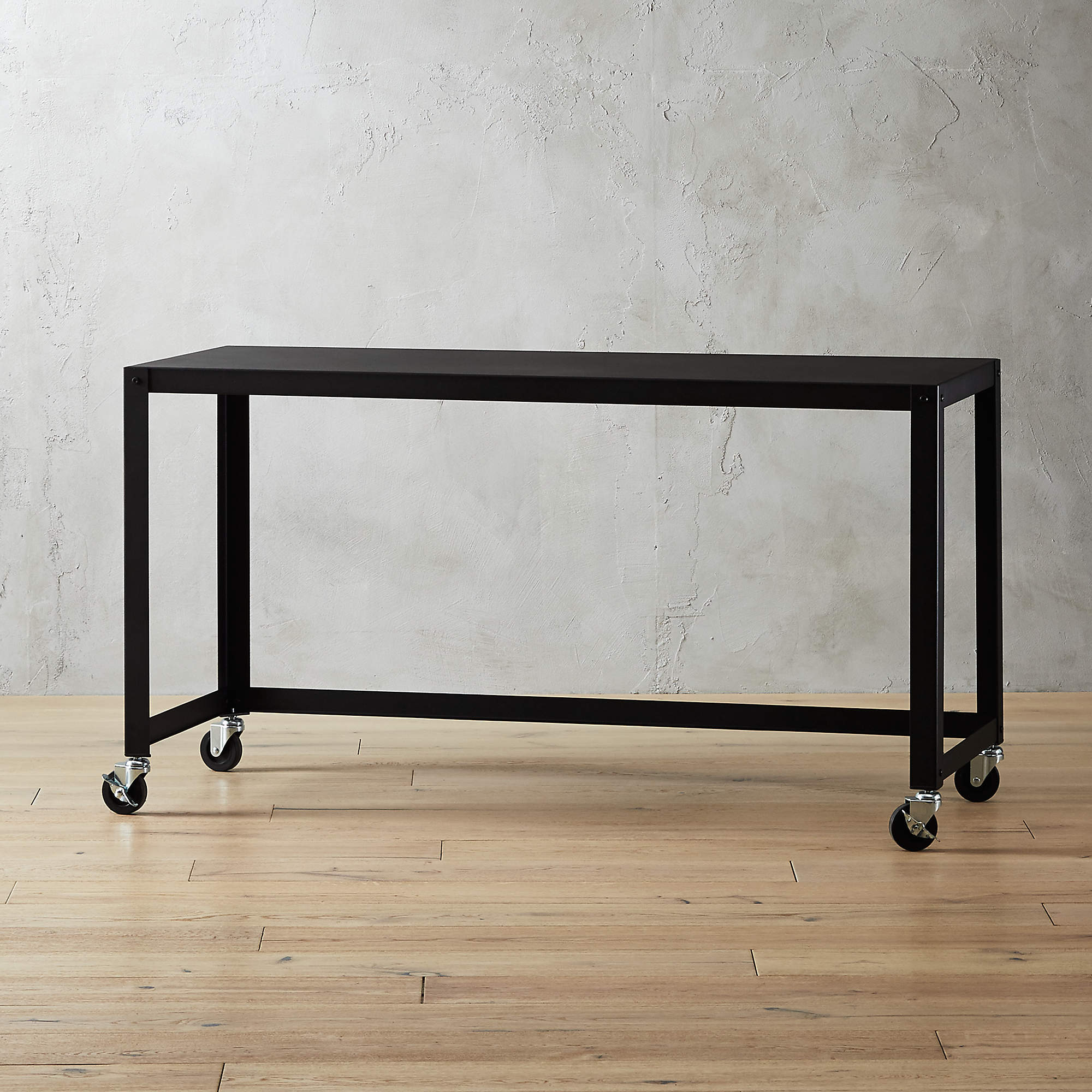 Go-Cart Black Rolling Console Table + Reviews | CB2
